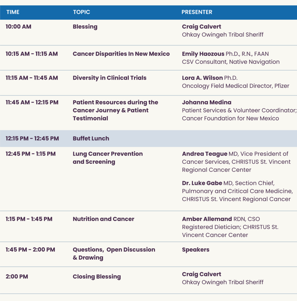 Native American Health Gathering Opportunities | Cancer Foundation for ...